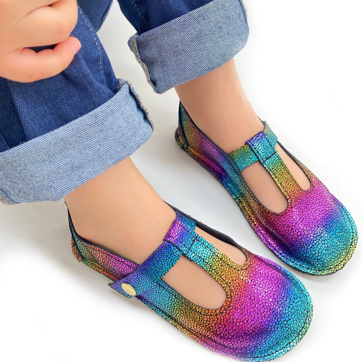 Kids Metallic Rainbow Leather Shoes (Available in Multiple Styles ...